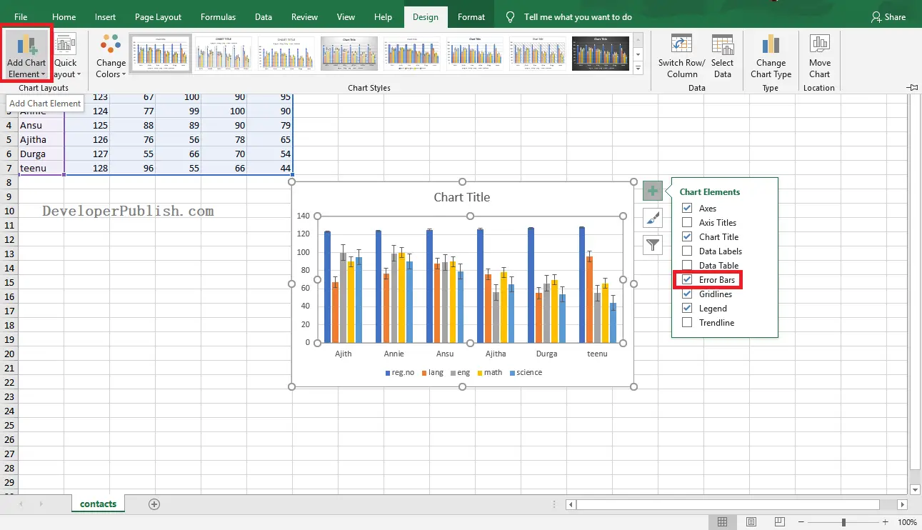  How To Add Error Bars To Chart In Excel Developer Publish