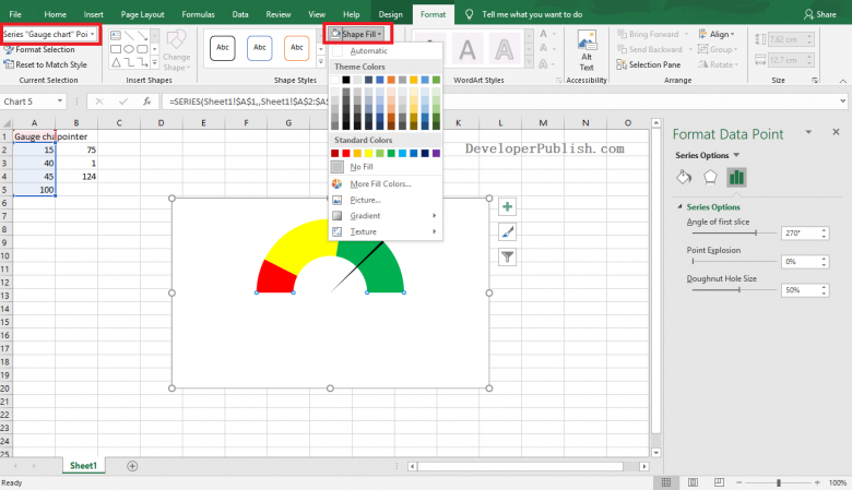 Gauge Chart in Microsoft Excel - Developer Publish