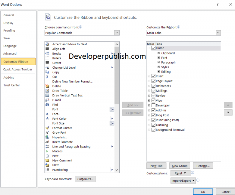 How to Customize Keyboard Shortcuts in Word? - Developer Publish