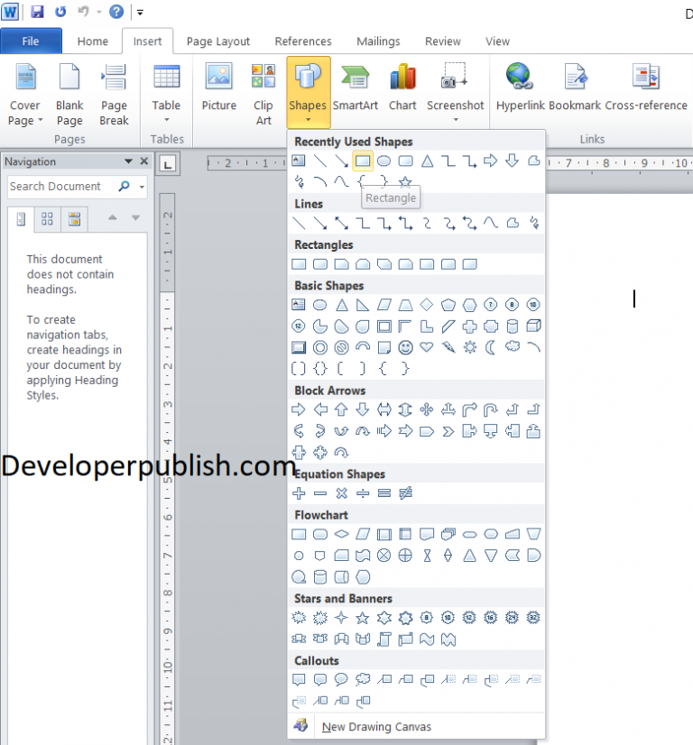 Drawing Canvas in Word - DeveloperPublish Tutorials