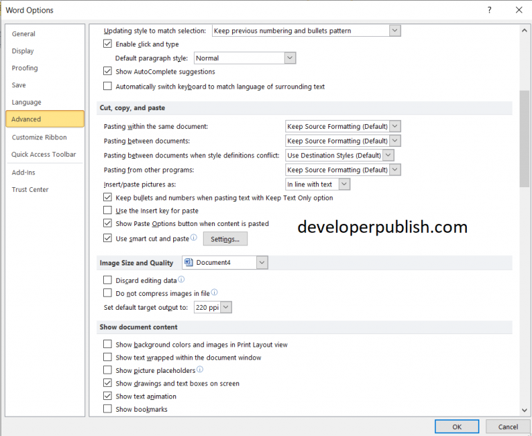 Smart Cut and Paste Feature in Microsoft Word - DeveloperPublish