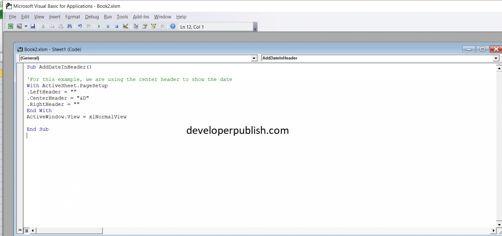 Macros In Microsoft Excel Developer Publish Tutorials