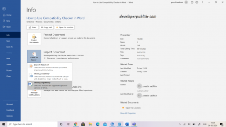 How to Use Compatibility Checker in Word? - Word Tutorials