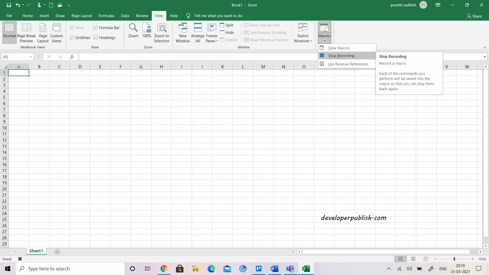 Macro Recorder in Microsoft Excel - Developer Publish