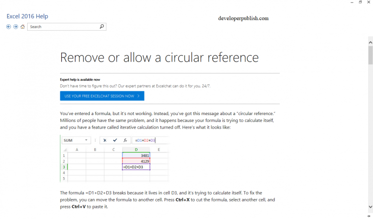 How to Remove Circular References in Microsoft Excel?