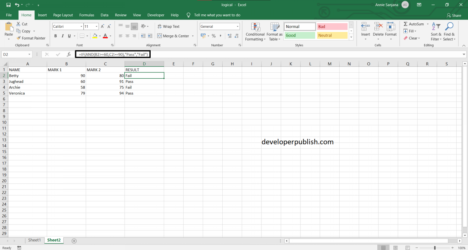 IF Statement in Microsoft Excel - Developer Publish
