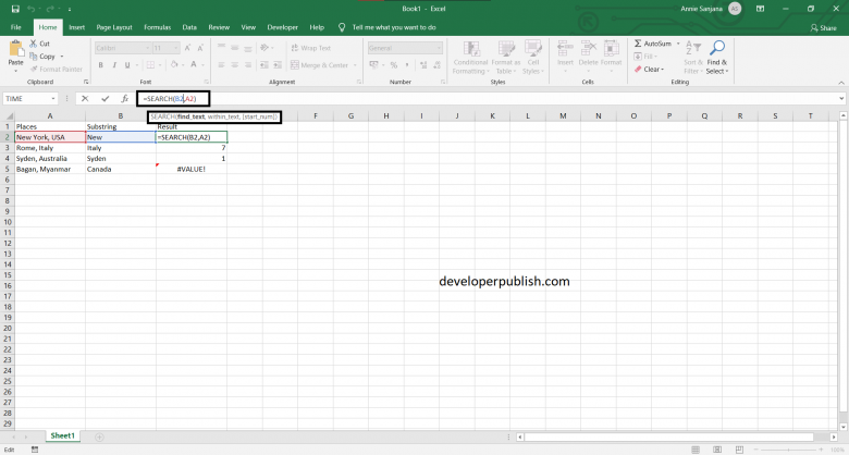 How to Find Cell that Contains Specific Text in Excel?