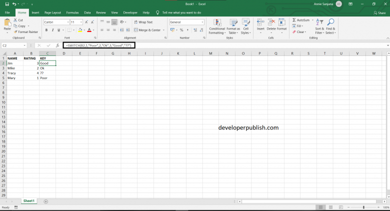How to use Switch Function in Excel? - Excel Tutorials