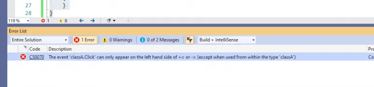 C Error Cs0070 The Event Event Can Only Appear On The Left Hand Side Of Or