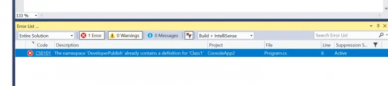 C Error Cs0101 The Namespace Namespace Already Contains A Definition For Type