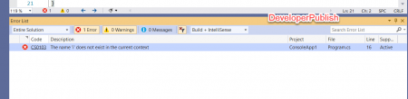 C# Error CS0103 – The name 'identifier' does not exist in the current context