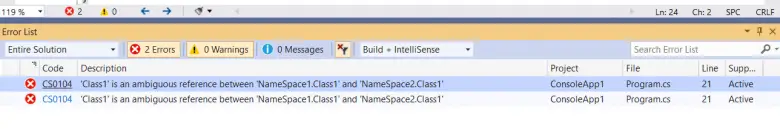 C Error Cs0104 Reference Is An Ambiguous Reference Between Identifier And Identifier