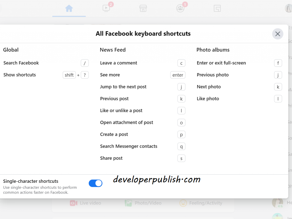 10+ Shortcut Keys for Facebook Users for Improved Productivity