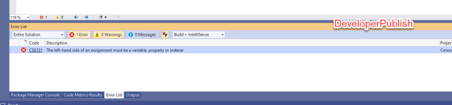 C# Error CS0131 – The left-hand side of an assignment must be a variable, property or indexer