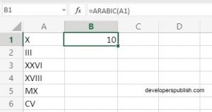 How to use ARABIC Function in Excel ? - Developer Publish