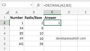 How to use DECIMAL Function in Excel? - Developer Publish