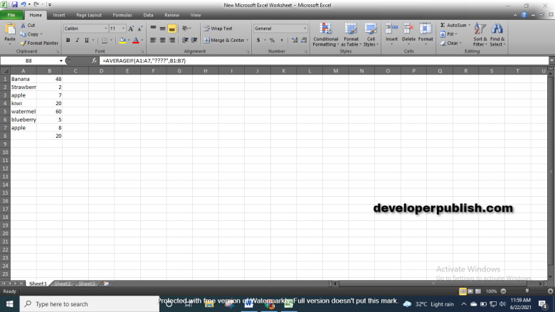How to use AVERAGEIF Function in excel? - Developer Publish