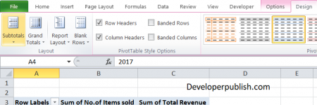 Subtotals and Grand totals in Excel Pivot tables - Developer Publish