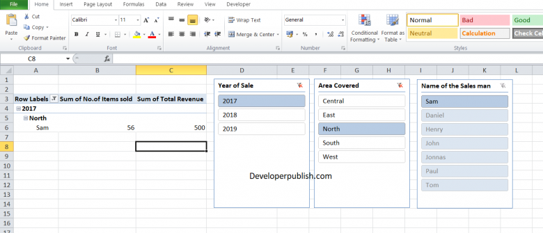 Slicers in Excel Pivot Table - Microsoft Excel Tutorials