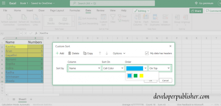 How to Sort By Color In Excel ? MIcrosoft Excel Tutorials
