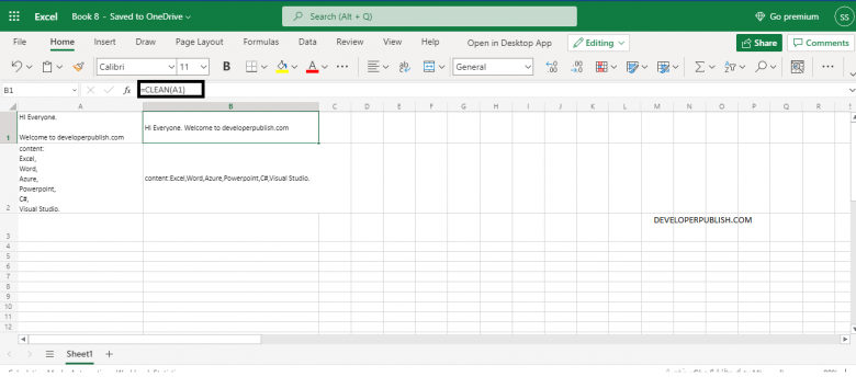 How to use CLEAN function in Excel? - Developer Publish