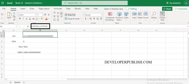 What is FIXED Function in Excel? - Developer Publish