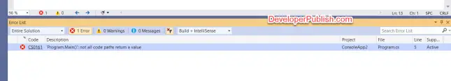 C Error Cs0161 Method Not All Code Paths Return A Value