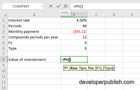 How to use the PV function in Excel? | Developer Publish