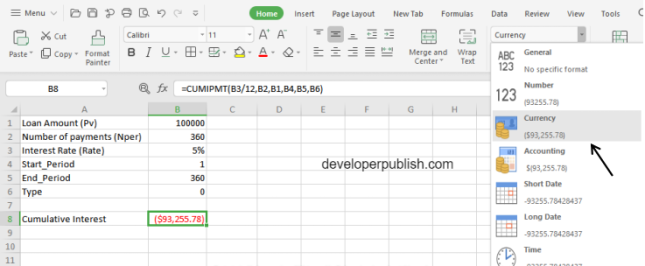 How to use the CUMIPMT function in Excel? - Developer Publish