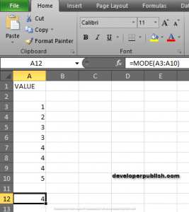 How to use MODE Function in Excel? - Developer Publish