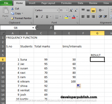 How to use FREQUENCY Function in Excel? | Developer Publish