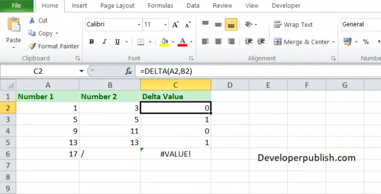To Find The DELTA Value Between Two Numbers Enter The Given Numbers In Column A And Column B 
