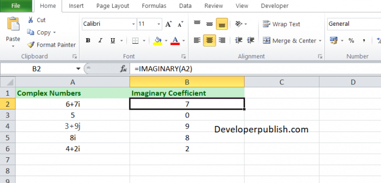 How to use IMAGINARY function in Microsoft Excel?