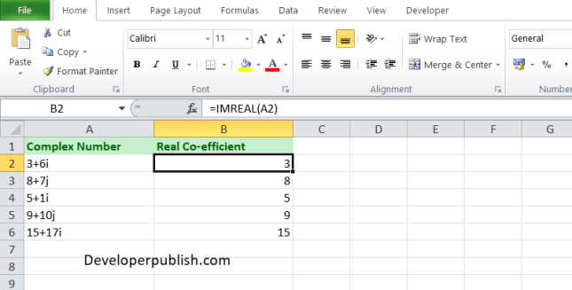 How to use the IMREAL function in Excel? - Developer Publish