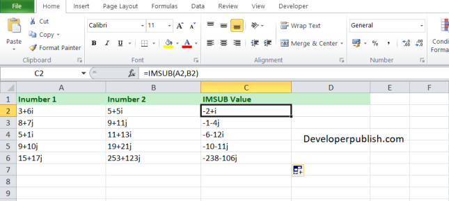 How to use SUB function in Excel? - Developer Publish