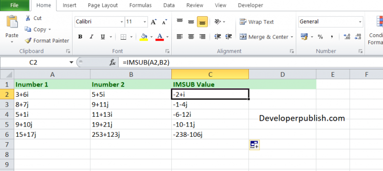 How to use SUB function in Excel? - Developer Publish