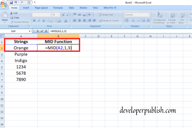 How to use MID Function In Excel? - Developer Publish