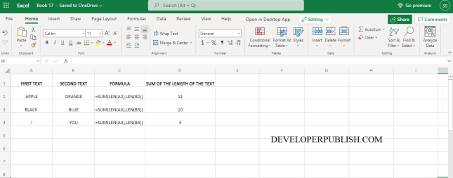 How to use LEN Function in Excel? - Developer Publish