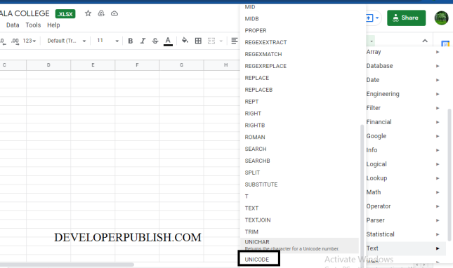 How to use UNICODE Function in Excel? | Developer Publish