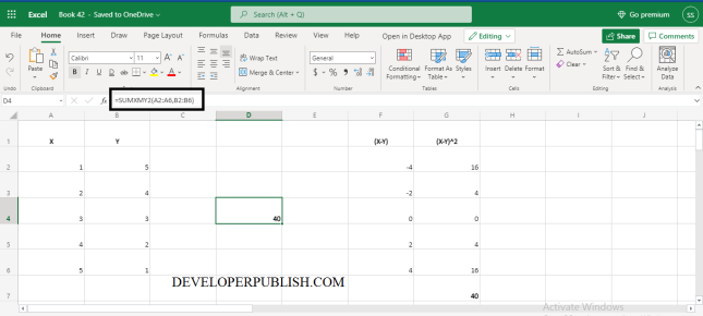 How to use SUMXMY2 Function in Excel? | Developer Publish
