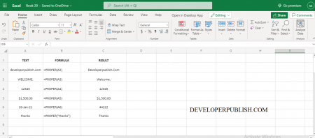 How to use PROPER Function in Excel? | Developer Publish