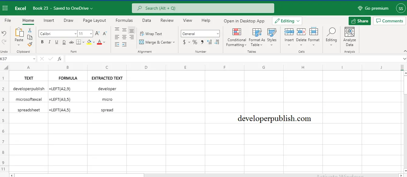 How To Use LEFT Function In Excel Developer Publish
