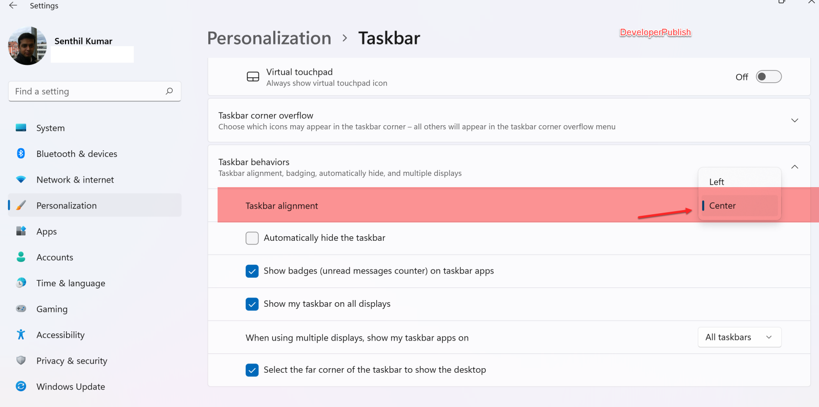 How to Change Taskbar Alignment in Windows 11?