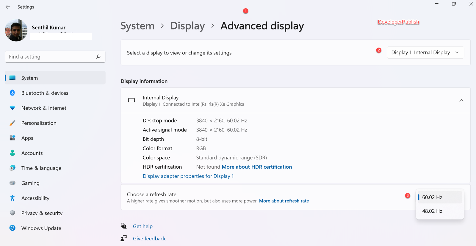 How to Change your display refresh rate in Windows 11?