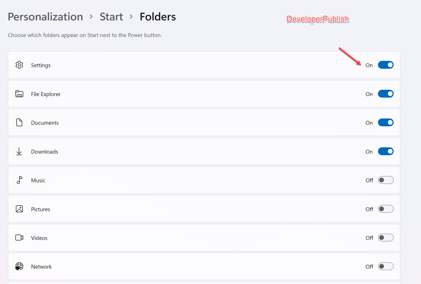 How to add or remove folders on Start in Windows 11? - Developer Publish