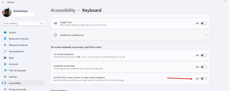 How to Enable or Disable Use Print Screen Key to Open Screen Snipping ...
