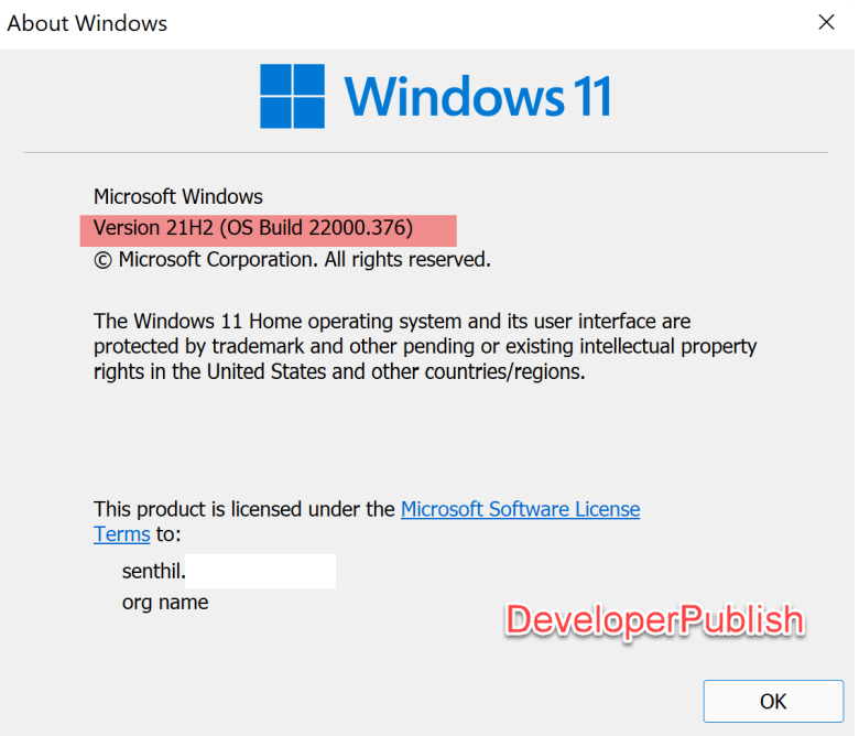 How to find the Windows 11 Version and Build Number?