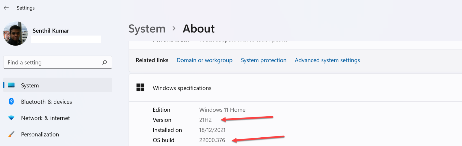 How to find the Windows 11 Version and Build Number?