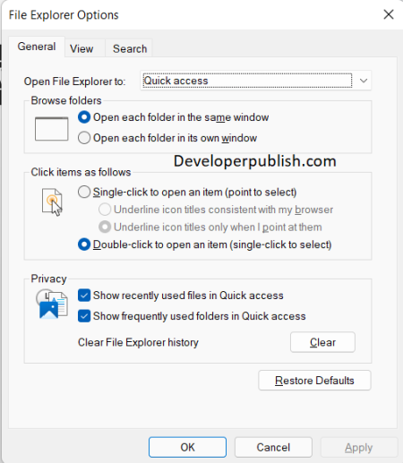 How to Clear Quick Access Folders in Windows 11?
