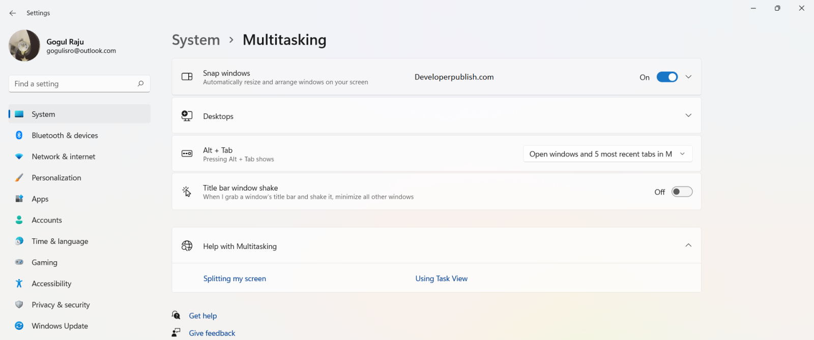 How to Enable or Disable Snap windows in Windows 11?